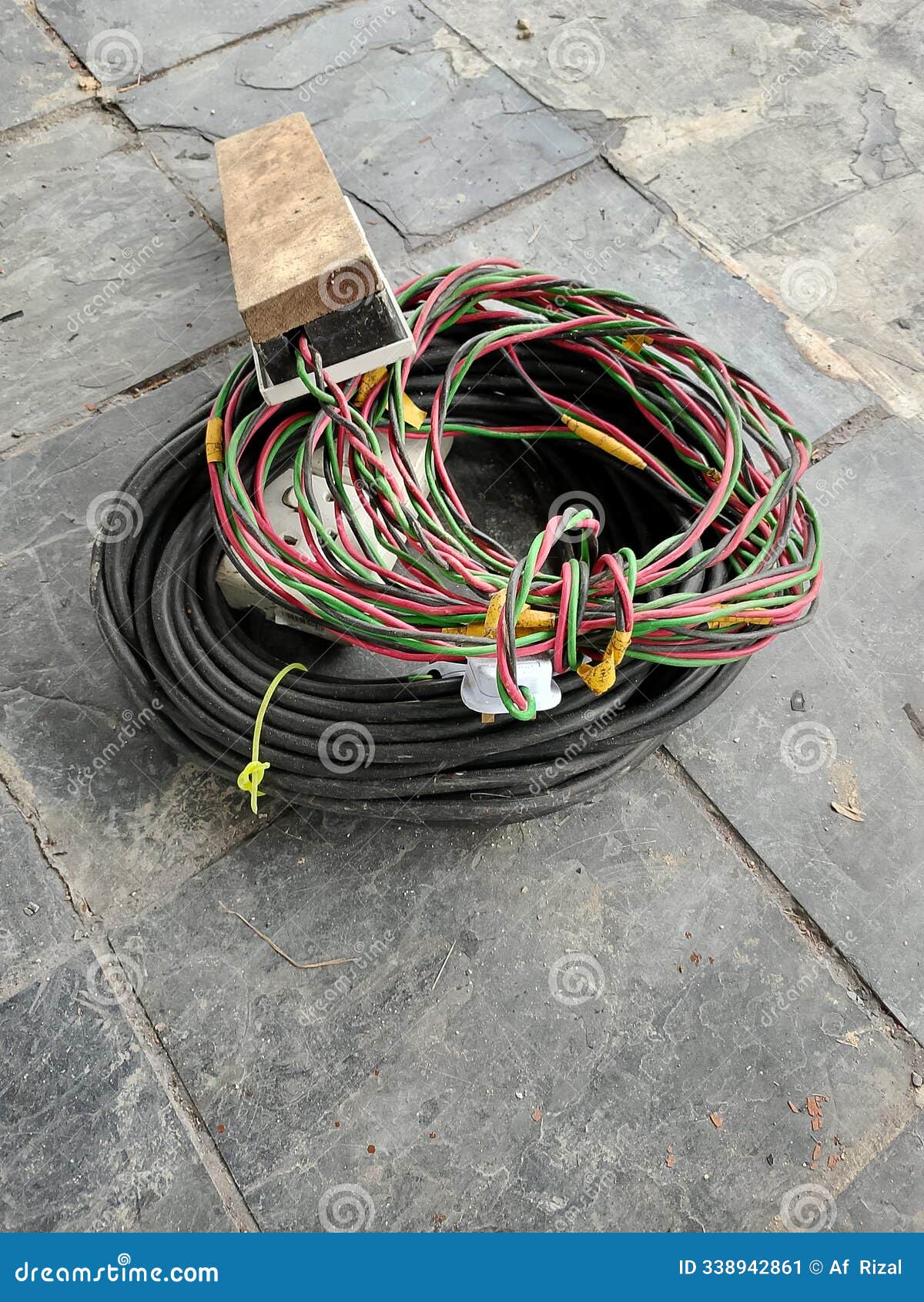 Cable Reels Consisting of Several Types of Colored Cables, Which are ...