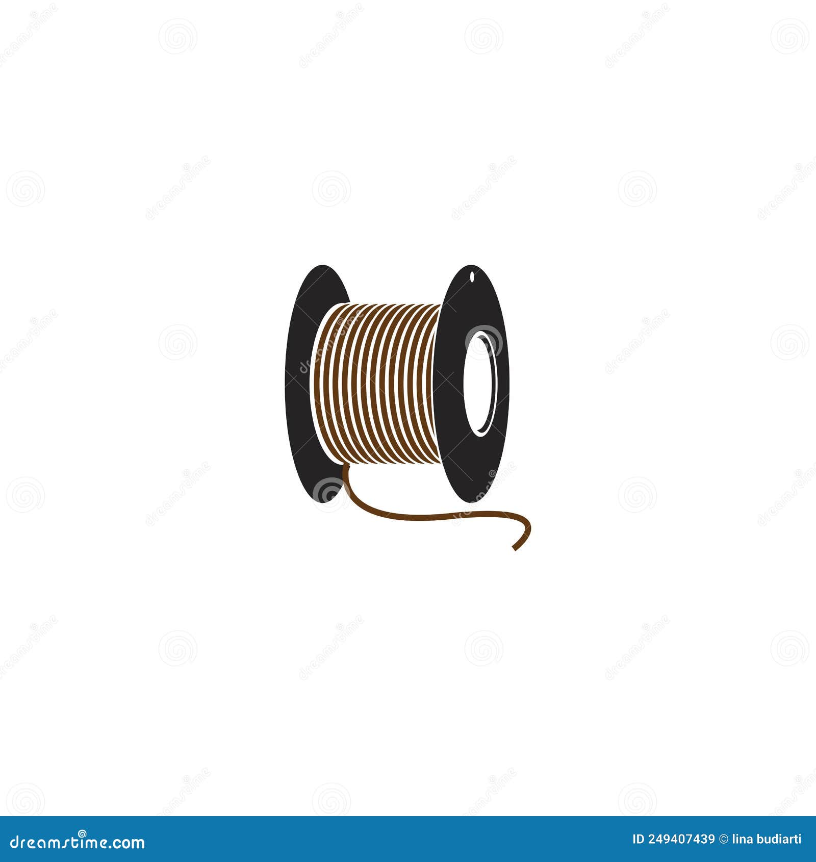 Cable reel icon stock vector. Illustration of bandwidth - 249407439