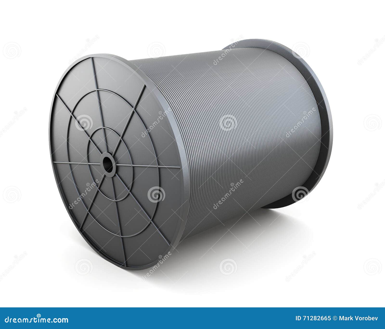 Cable on Reel Isolated on White Background. 3d Rendering Stock ...