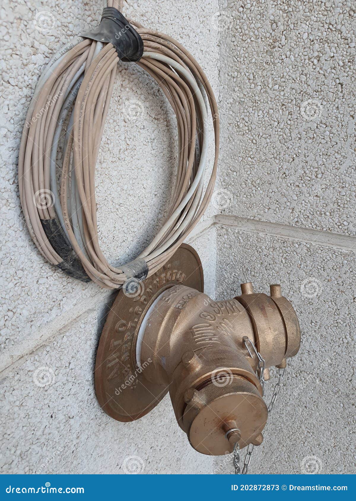 Cable Reel Side by Side with Fire Water Supply Pipe Stock Image - Image ...