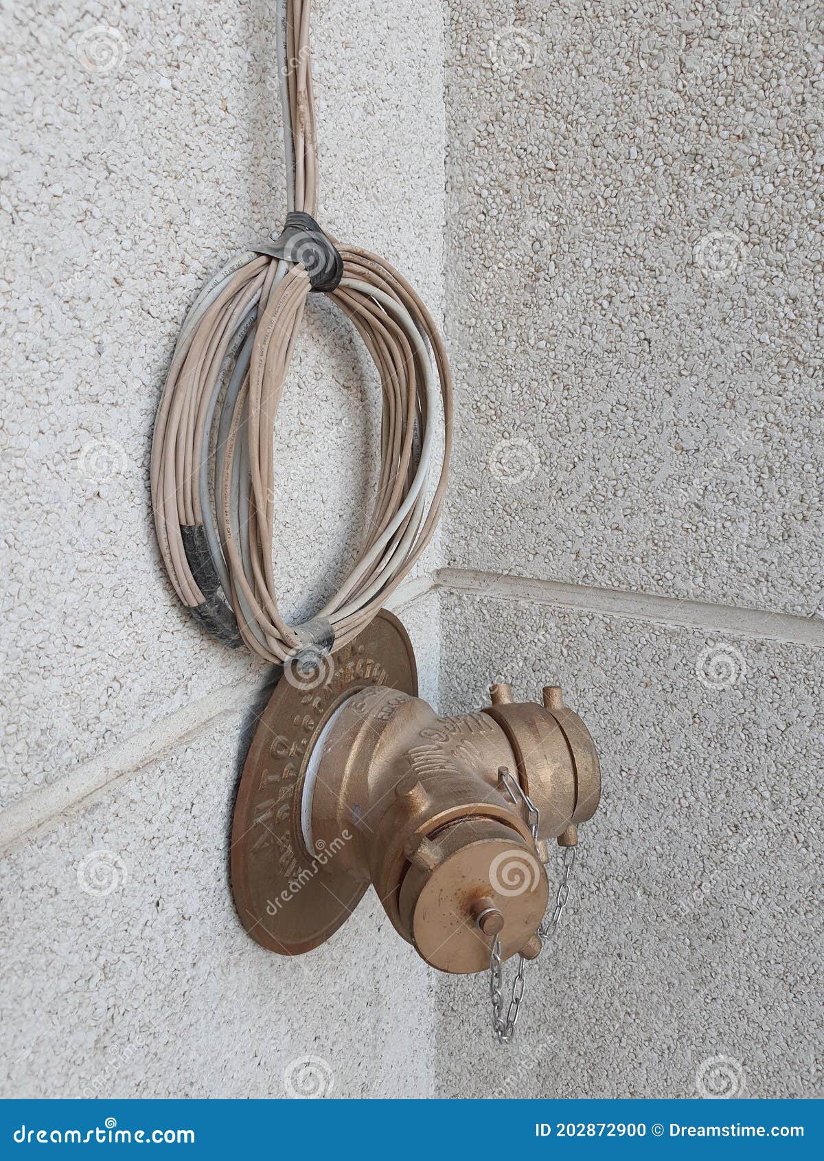 Cable Reel Side by Side with Fire Water Supply Pipe Stock Photo - Image ...