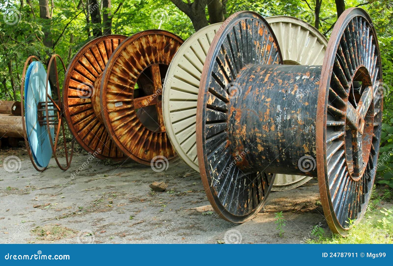 Cable reels stock image. Image of circle, system, factory - 24787911
