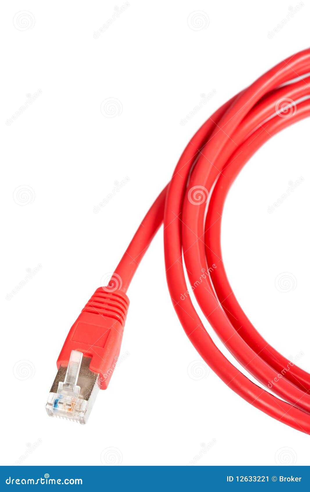 Cable rojo de la red imagen de archivo. Imagen de industrial - 12633221