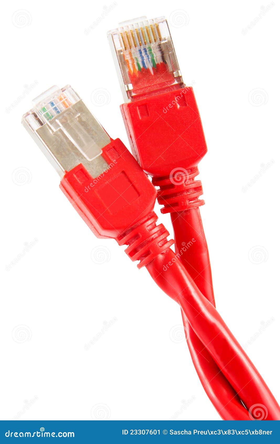 Cable rojo de la red imagen de archivo. Imagen de ordenador - 23307601