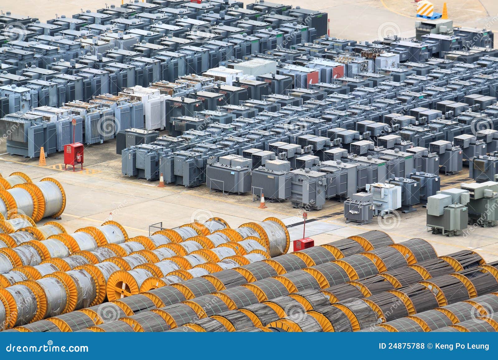 Cable Roll and Transformer on the Floor Stock Photo - Image of line ...