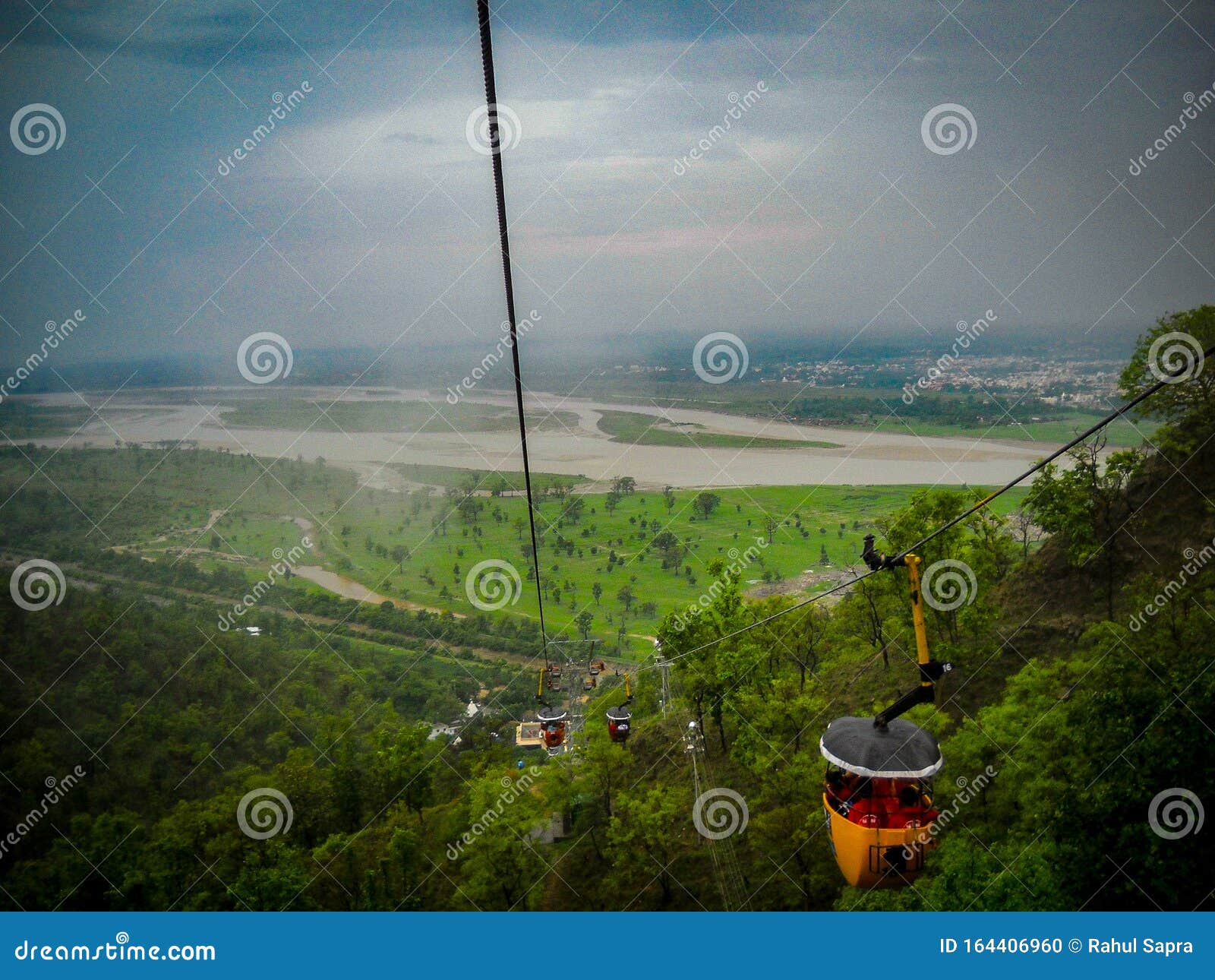 Cable Ropeway View from the Top in Haridwar India, Cable Trolley View ...