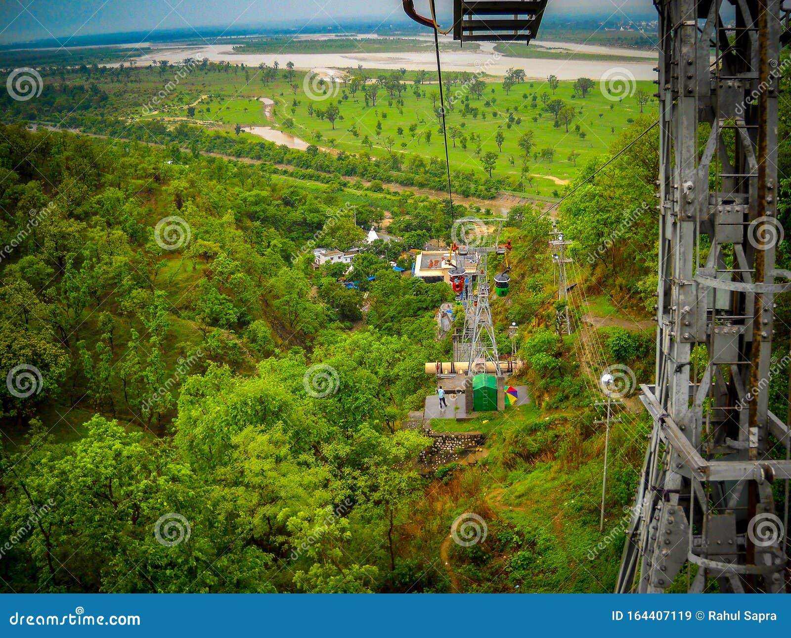 Cable Ropeway View from the Top in Haridwar India, Cable Trolley View ...