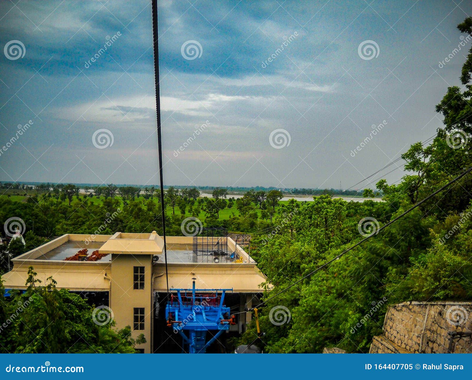 Cable Ropeway View from the Top in Haridwar India, Cable Trolley View ...