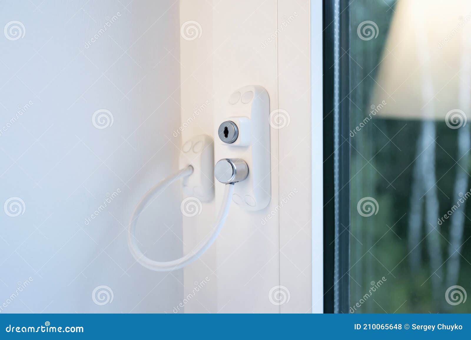 Cable Safety Guard Prevent of Opening Window by Child Stock Photo ...