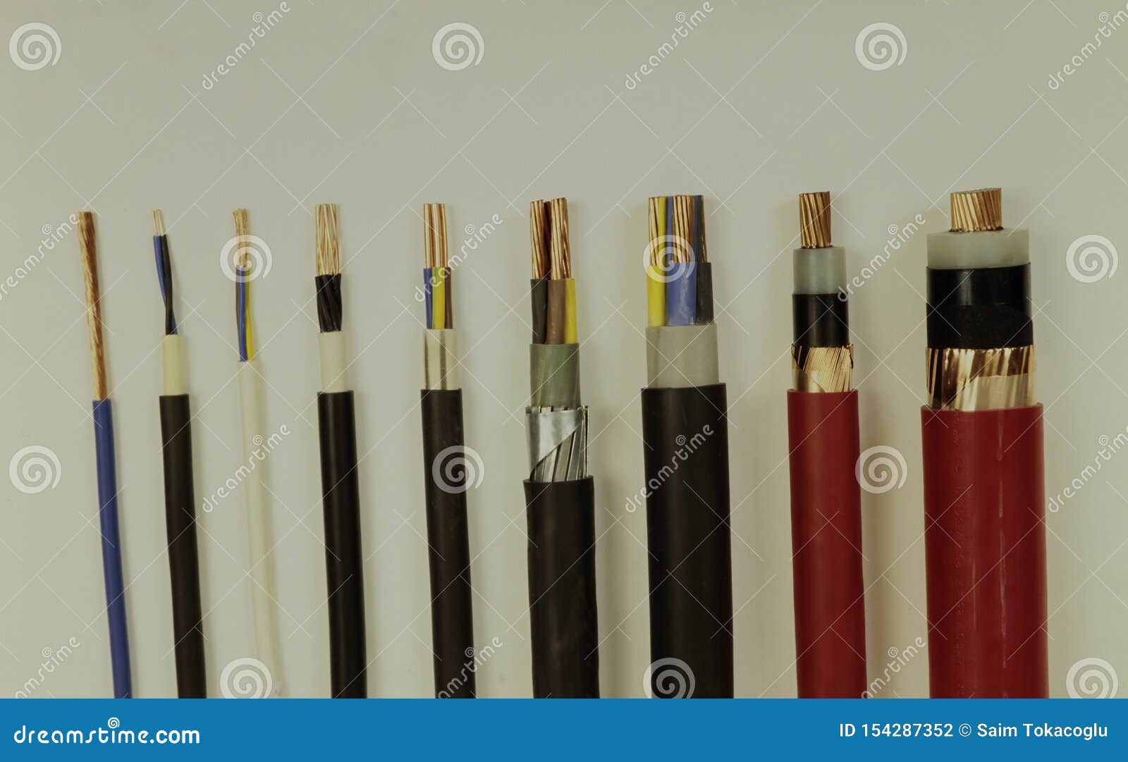 Cable Samples that Can Carry Various Electrical Currents in Different ...