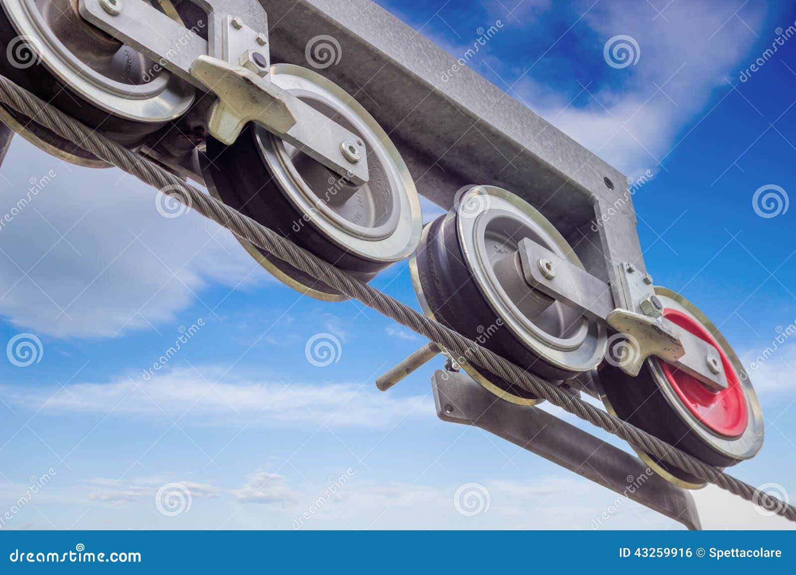 Cable and Sheave Wheels, Cable Catcher Stock Photo - Image of machine ...