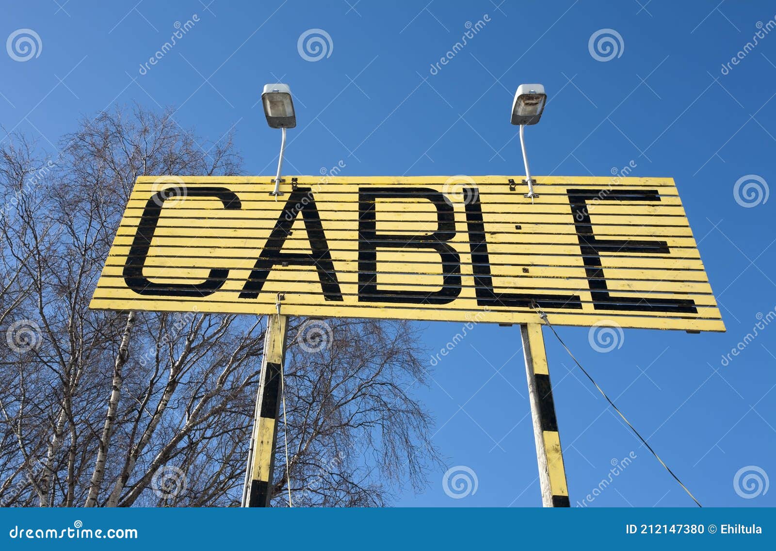 Cable sign stock photo. Image of daylight, harbour, outdoors - 212147380