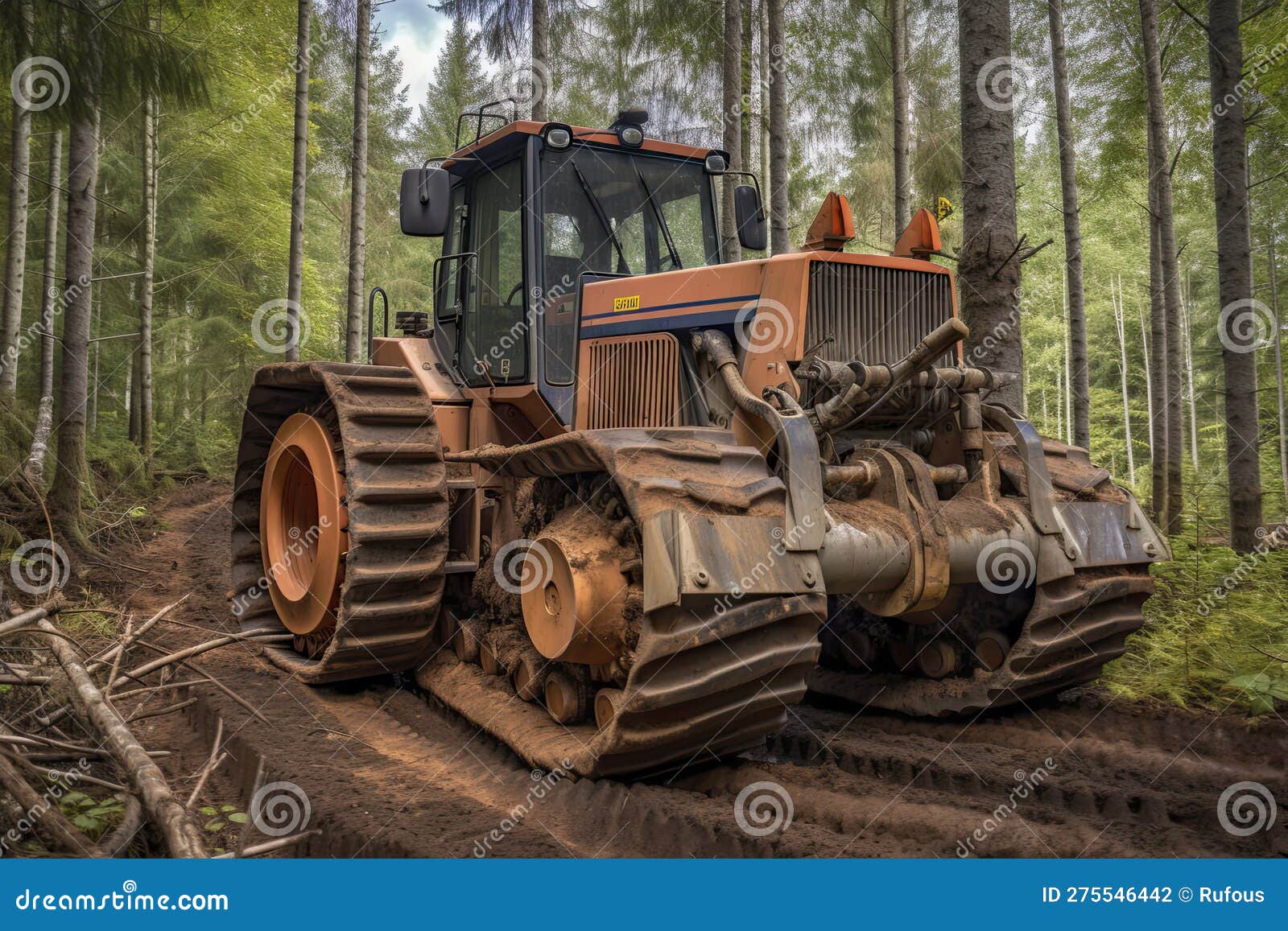 Forestry Cable Skidder Vehicle Icon Vector Illustration | CartoonDealer ...