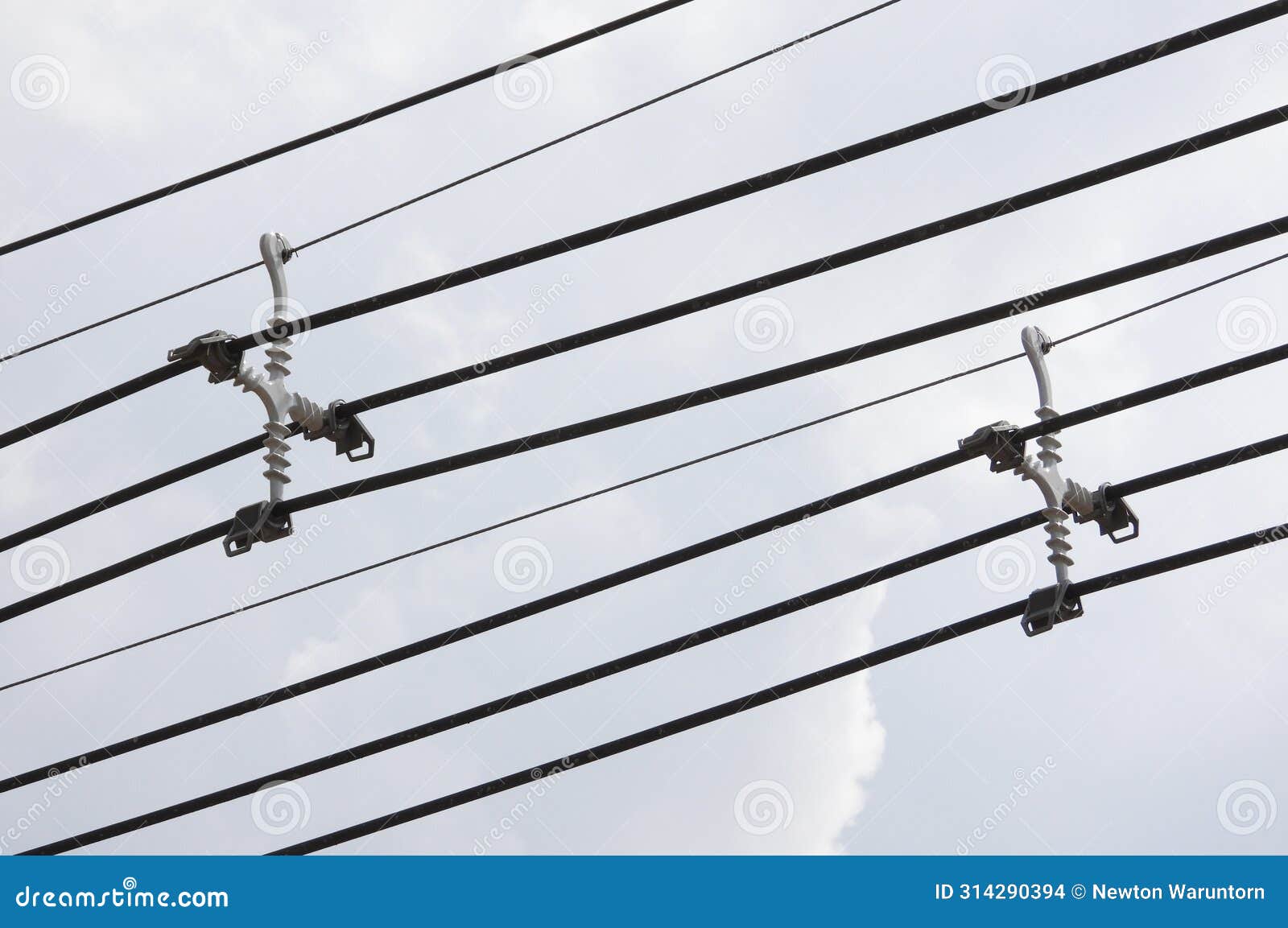 Cable Spacer for Distribution System Stock Photo - Image of electrical ...