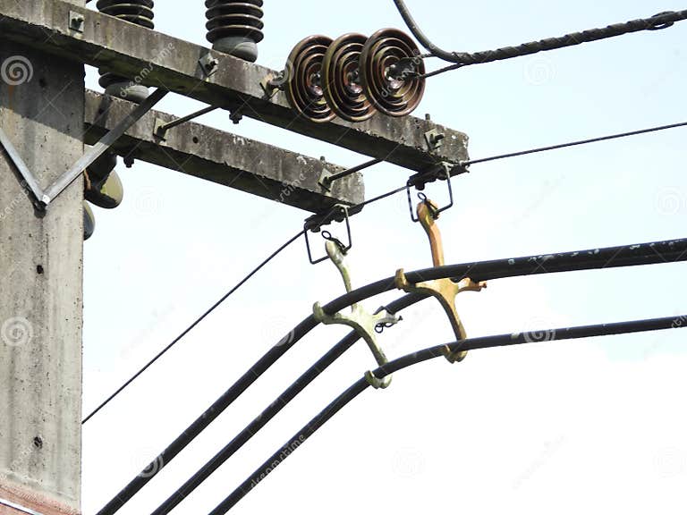 Cable Spacer for Distribution System Stock Image - Image of cable ...