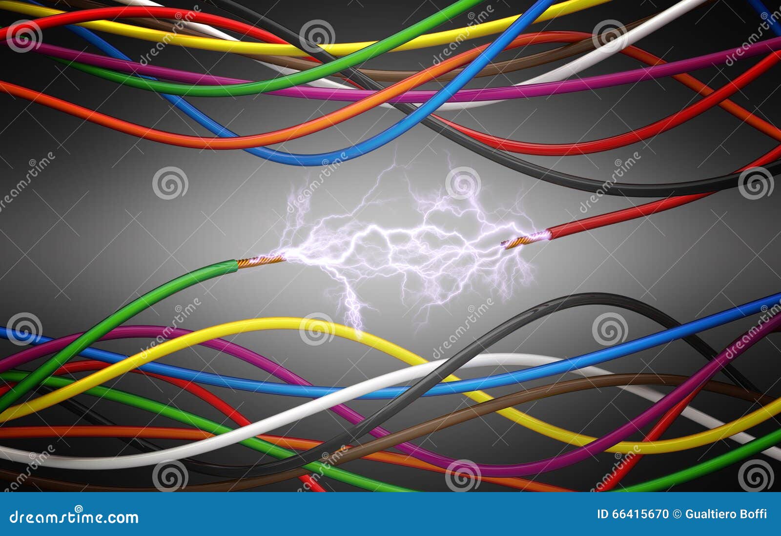 Cable and spark stock illustration. Illustration of cable - 66415670