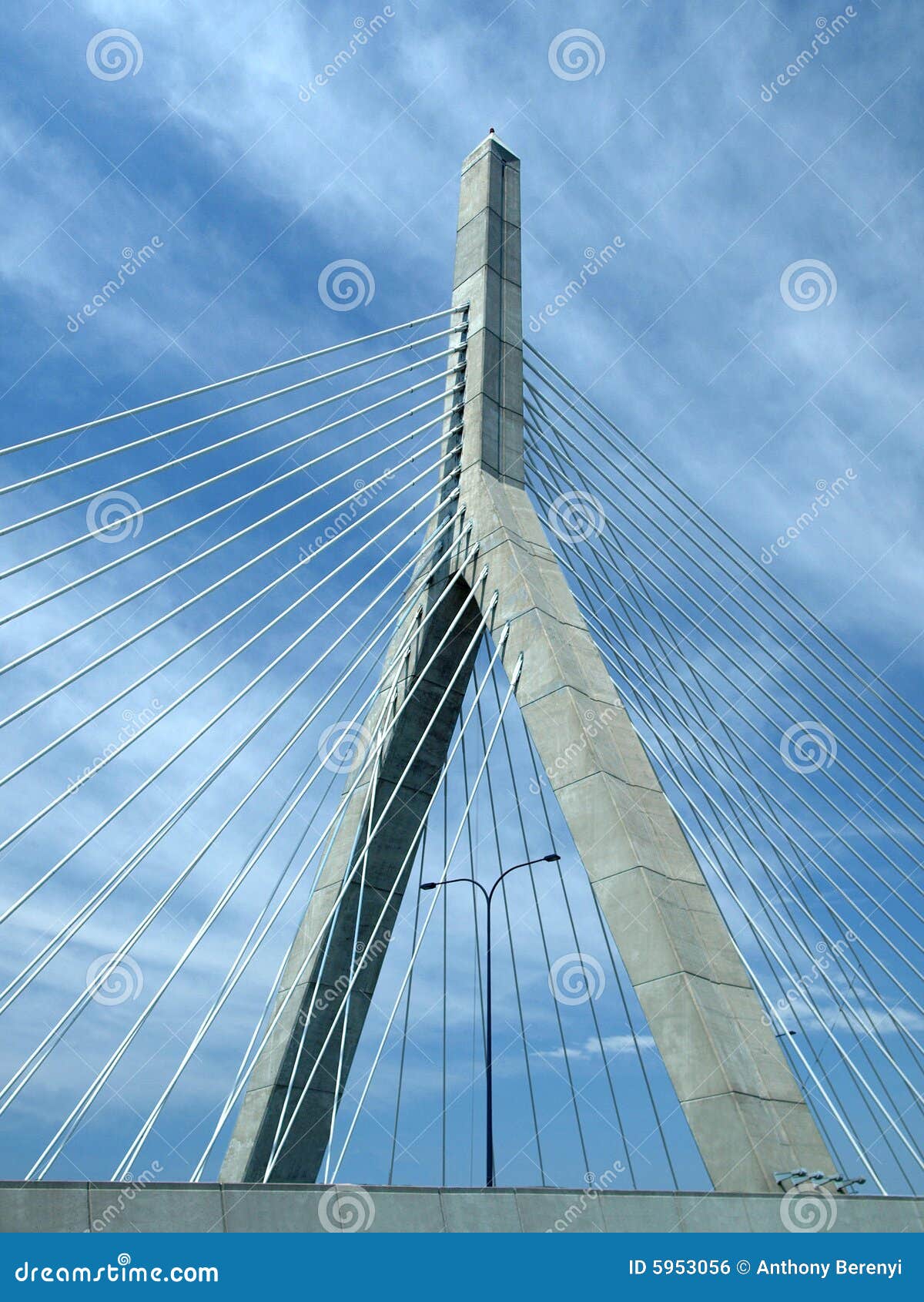 Cable Stay Bridge Wishbone And Clouds Picture. Image: 5953056