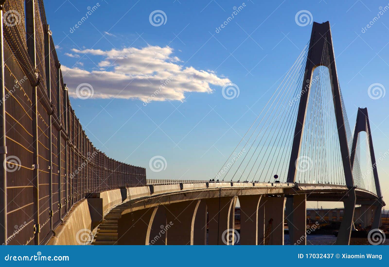 Cable-stayed bridge stock image. Image of highway, structure - 17032437