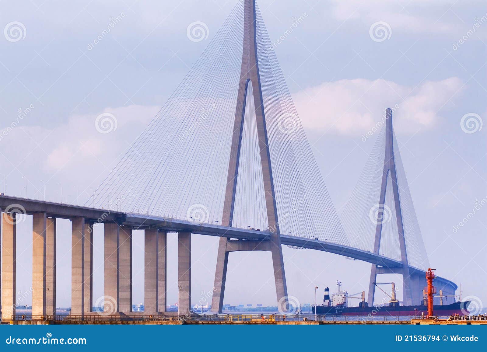 Cable-stayed bridge stock photo. Image of length, pier - 21536794