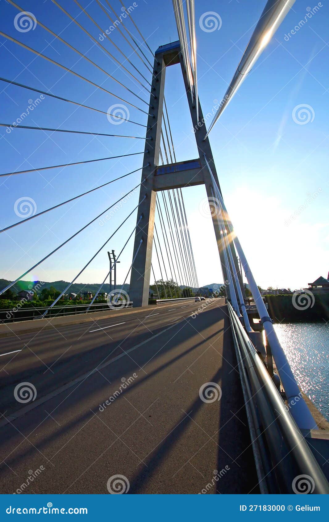Cable-stayed bridge stock photo. Image of structure, achitecture - 27183000