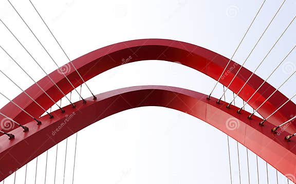 Cable-stayed Bridge of the Arch Stock Image - Image of curved ...