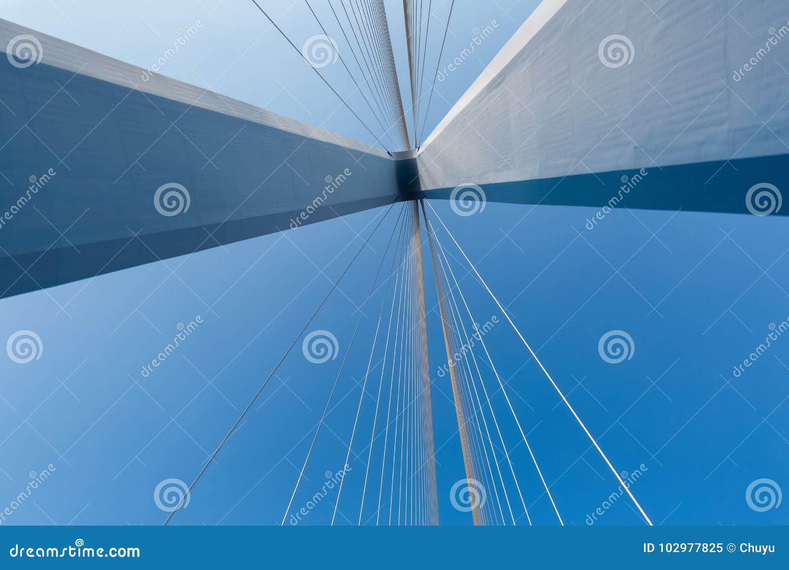 Cable-stayed Bridge Closeup Stock Image - Image of support, structure ...