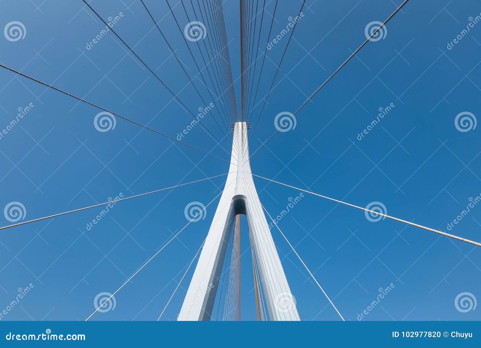 Cable-stayed Bridge Closeup Stock Photo - Image of engineering ...