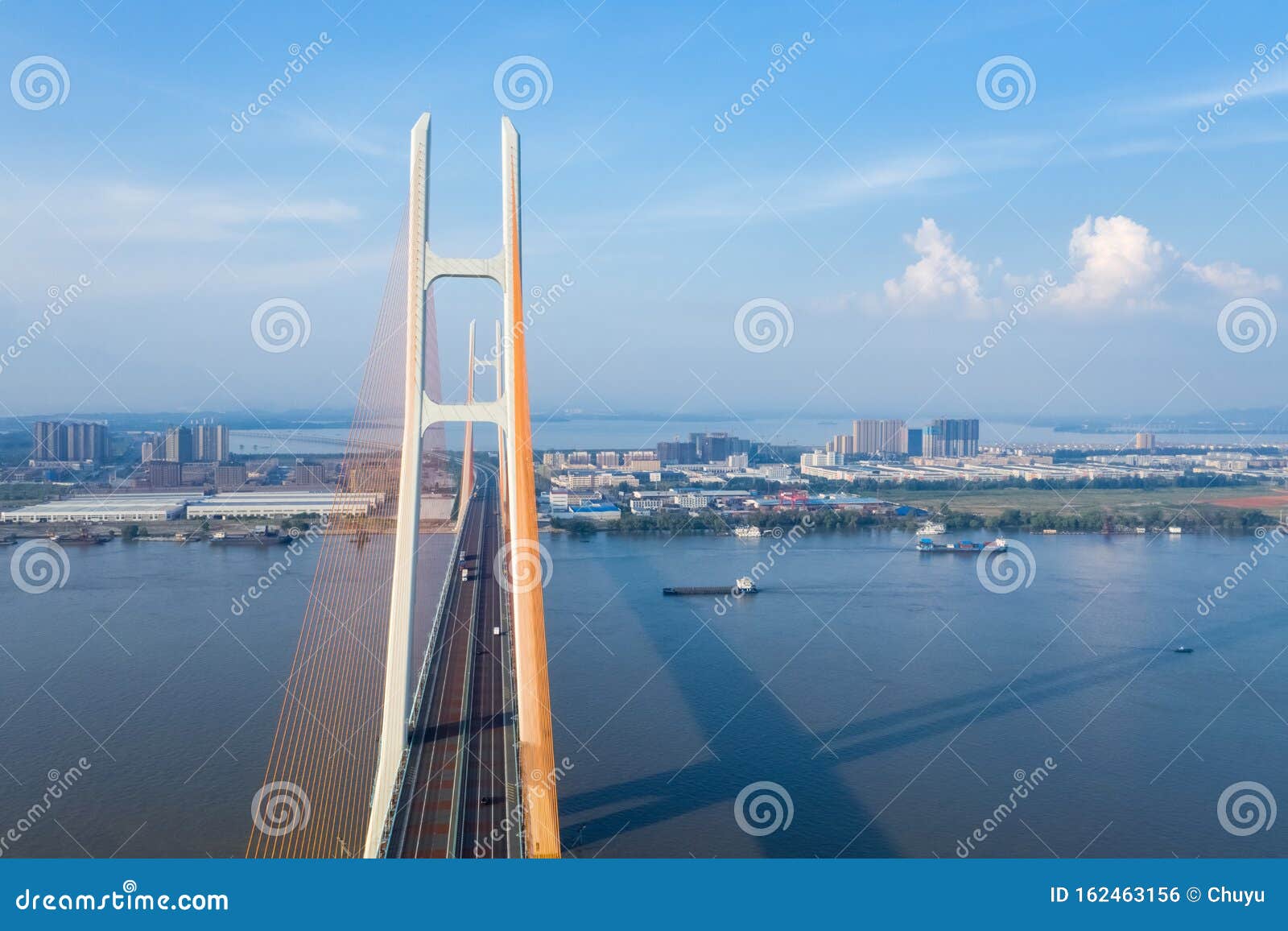 Cable-stayed Bridge Closeup Stock Photo - Image of jiangxi, stayed ...