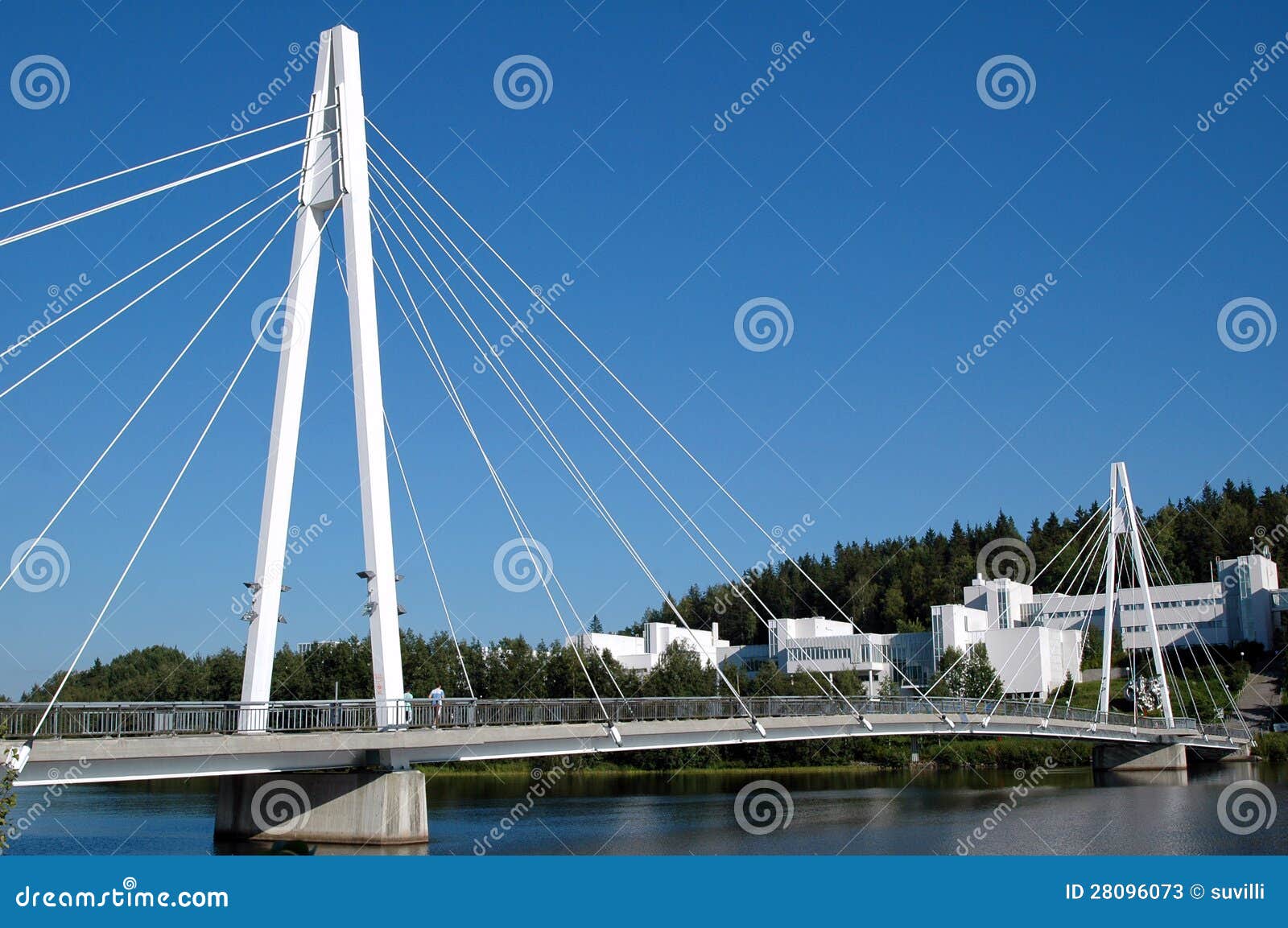 Cable Stayed Bridge Over Jyvasjarvi in Finland Stock Image - Image of ...
