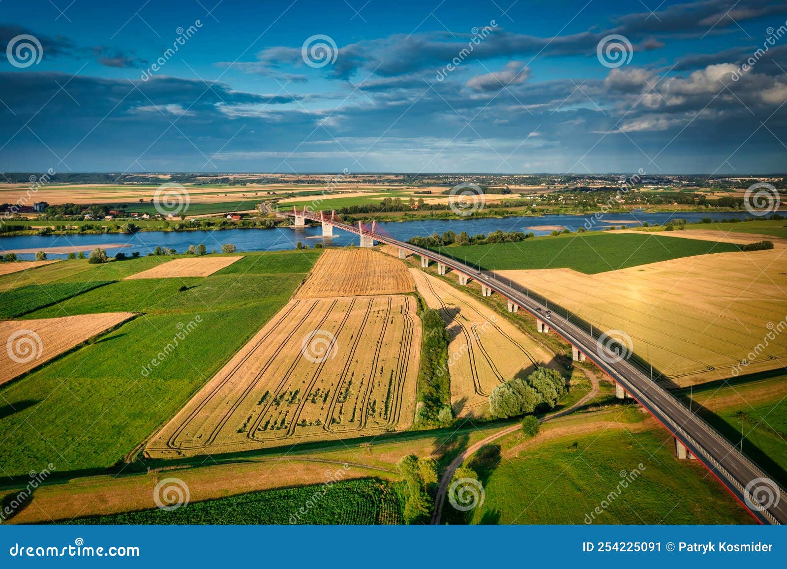 Cable-stayed Bridge Over the Vistula River in Kwidzyn, Poland Stock ...