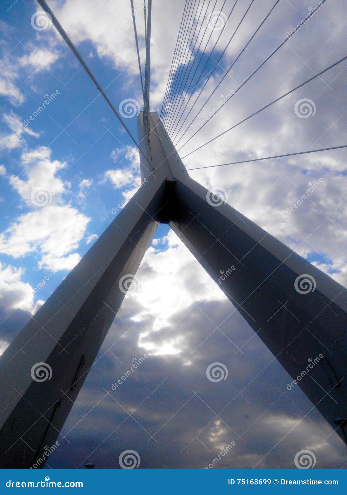 Cable-stayed bridge pylon stock image. Image of pylon - 75168699