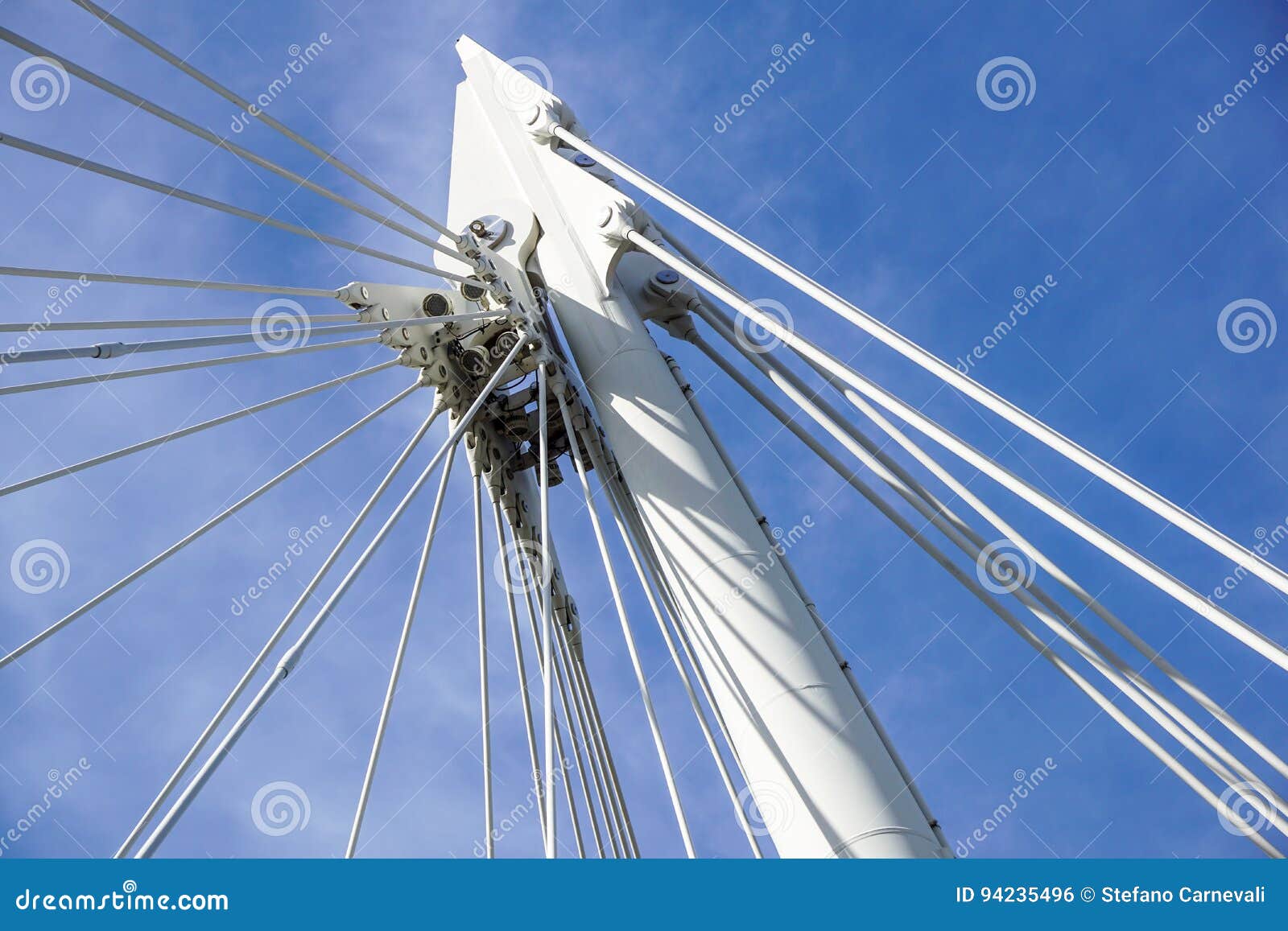 Cable Stayed Bridge . Supporting Metal Structure Stock Photo - Image of ...