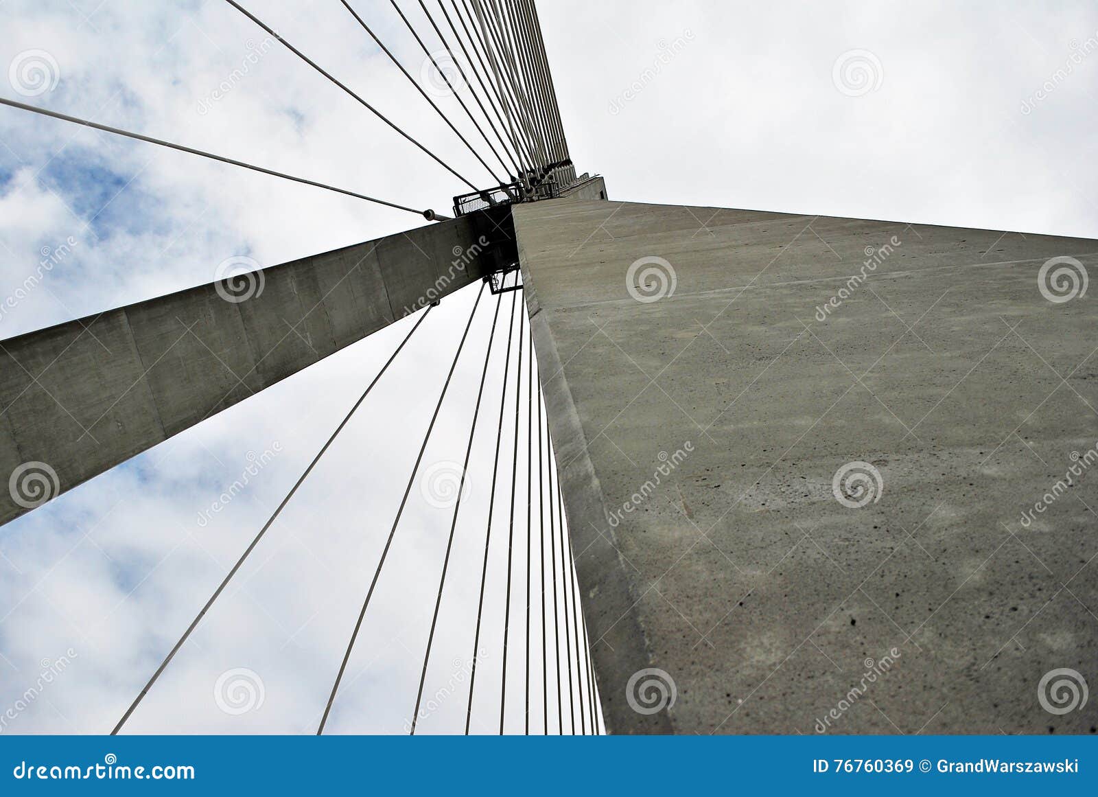 Cable-stayed bridge stock image. Image of metal, length - 76760369