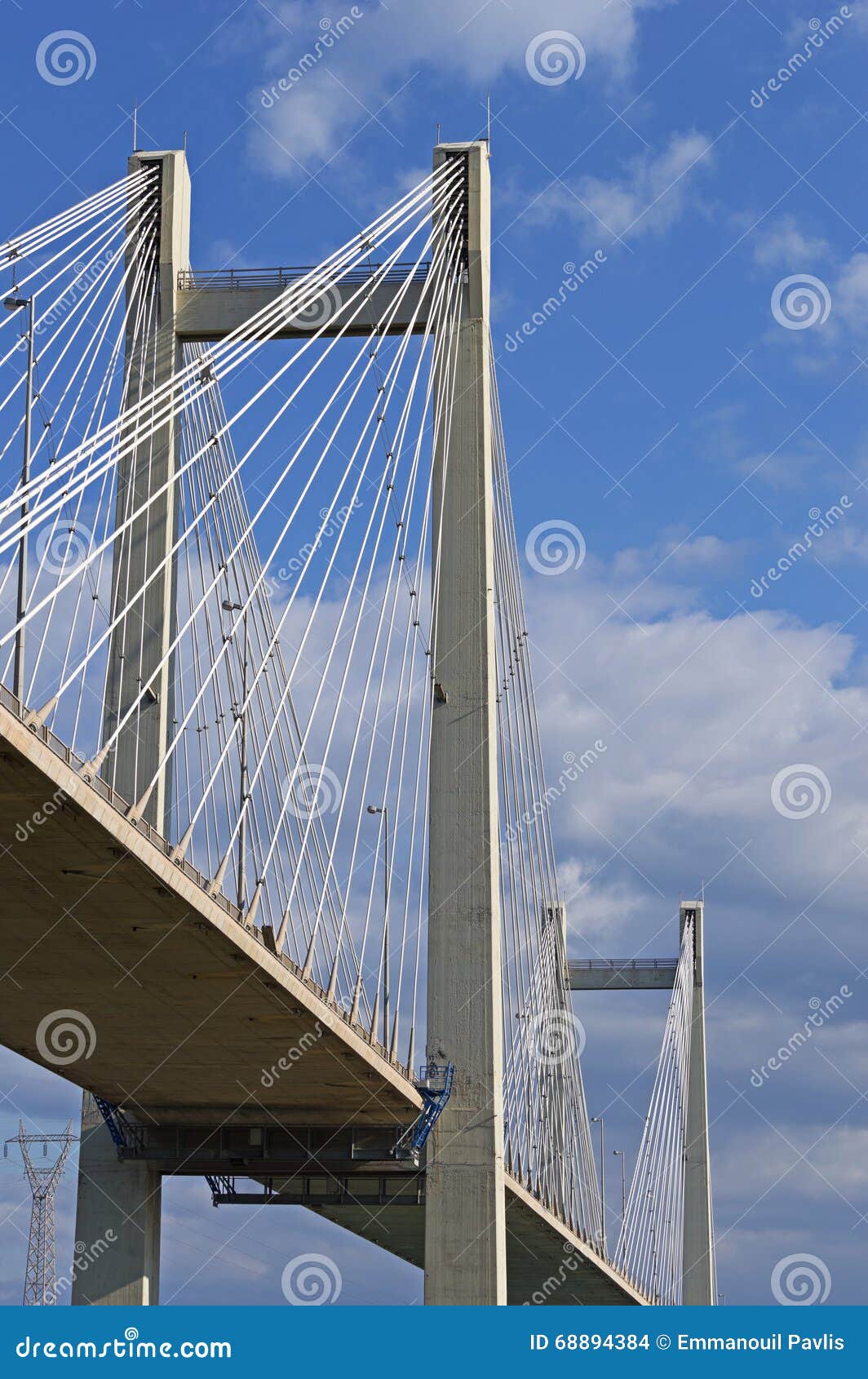 Cable-stayed bridge stock photo. Image of metallic, balanced - 68894384