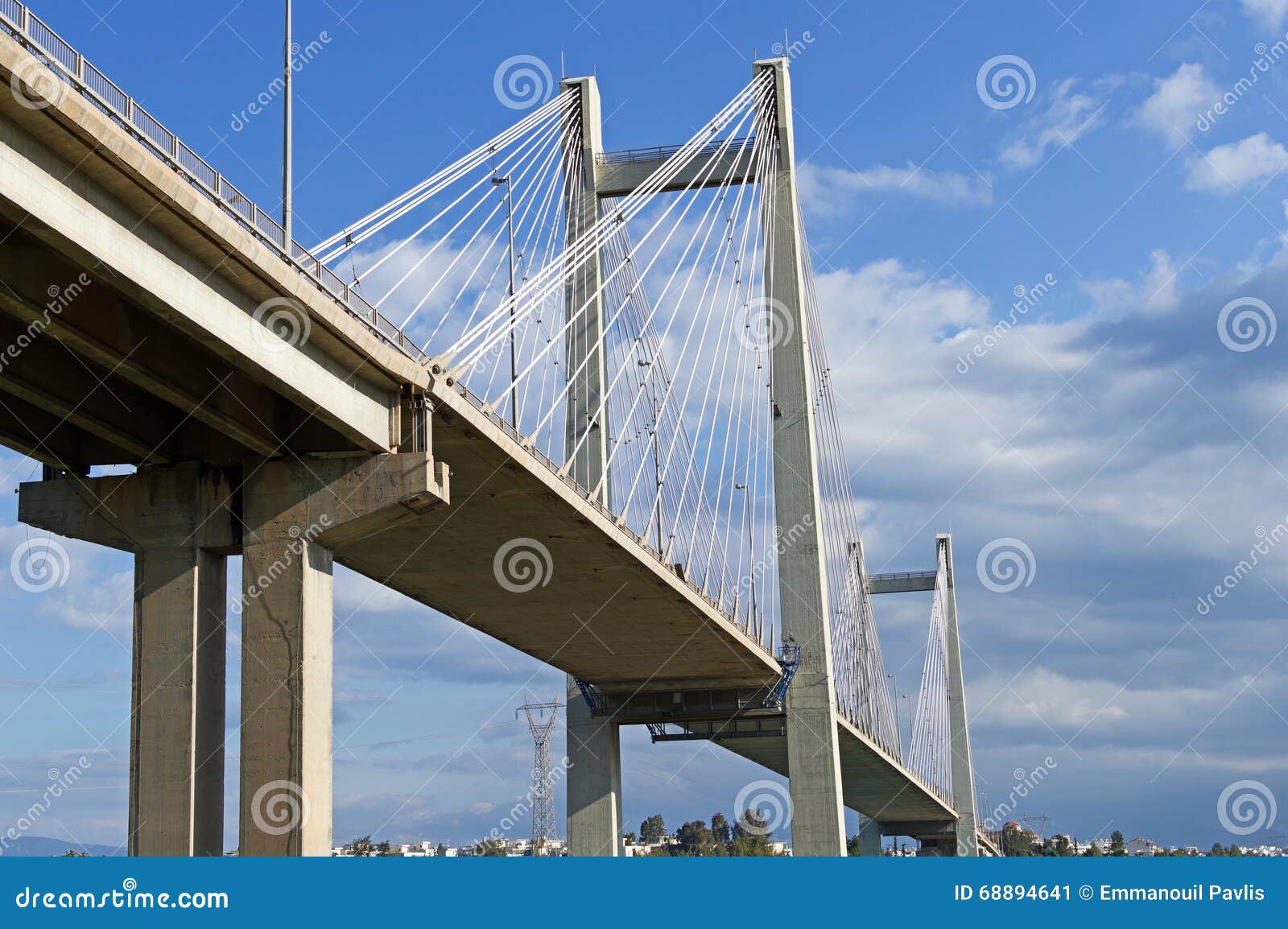 Cable-stayed bridge stock image. Image of concrete, high - 68894641