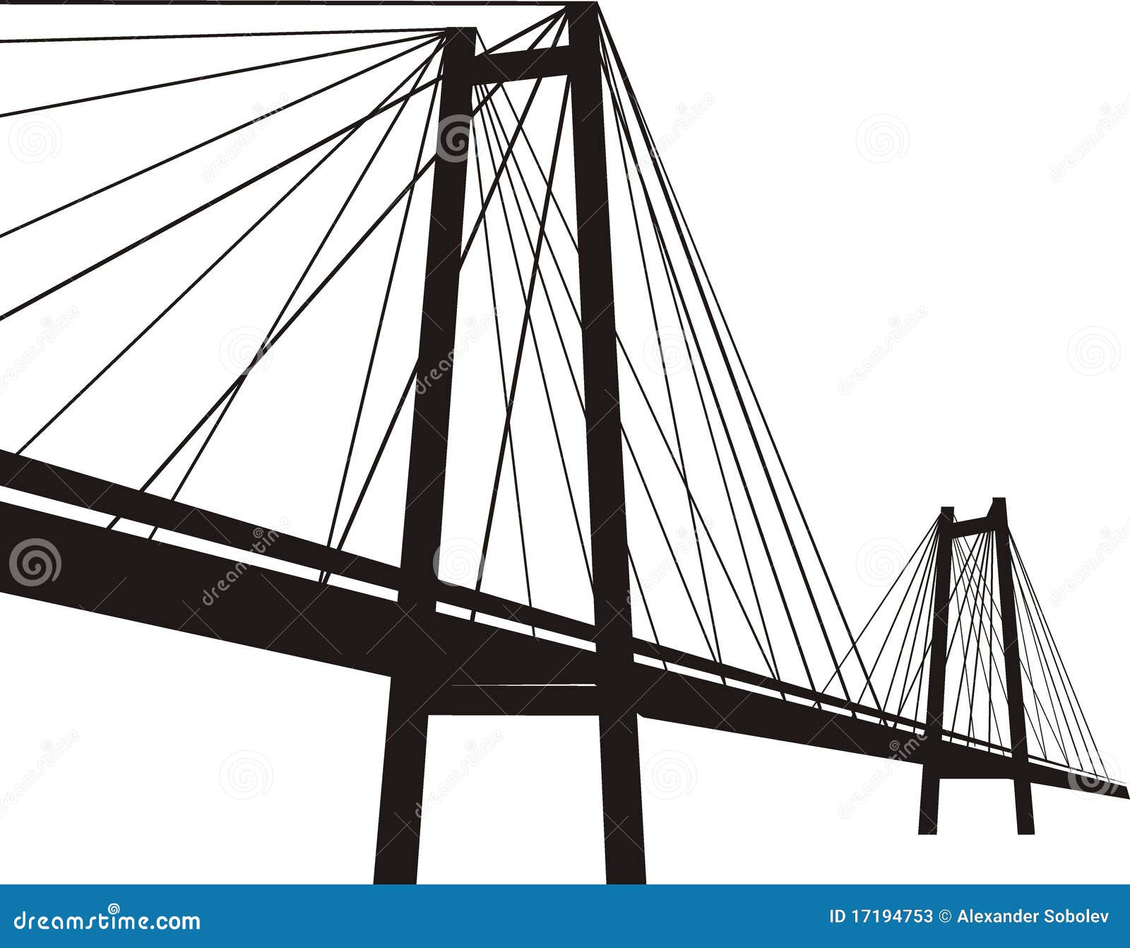 Cable-stayed Suspension Bridge Stock Vector - Illustration of isolated ... Cable-stayed Suspension Bridge Stock Vector - Illustration of isolated ...