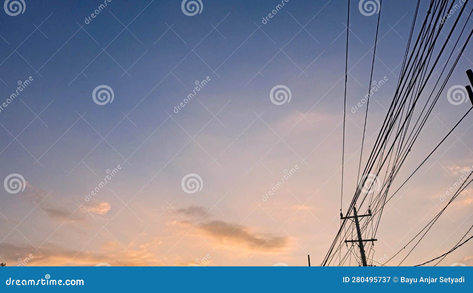 Cables sunset stock image. Image of morning, horizon - 280495737