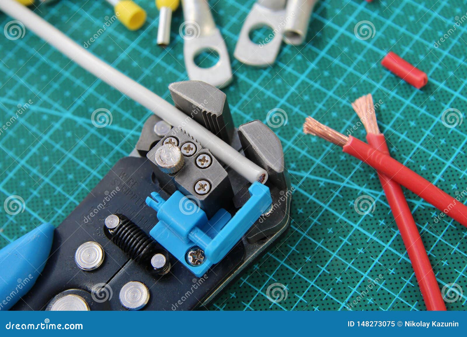 Cable Stripping with Stripping Tool Stock Image - Image of close, tool ...