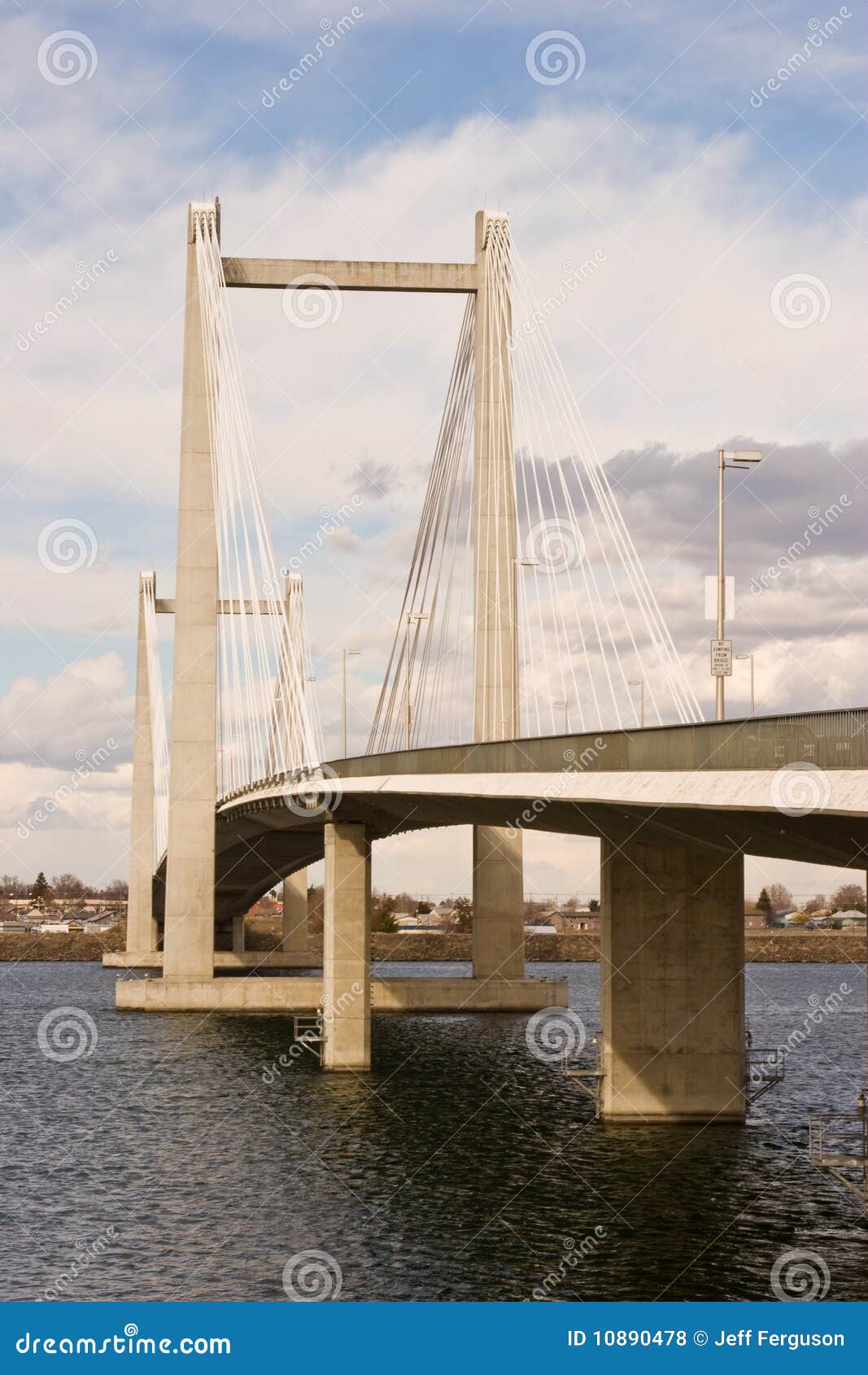 Cable Suspension Bridge Day Shot Stock Photo - Image of lines, blue ...