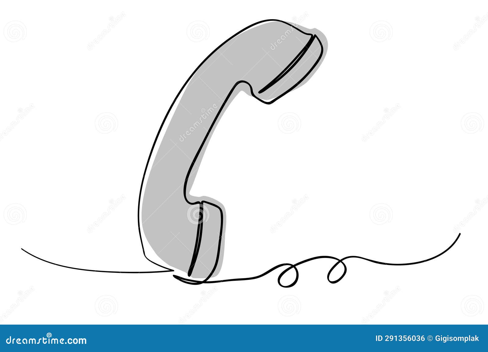 Cable Telephone, Line Art Continuous, Simple Vector Sketch Doodle Stock ...