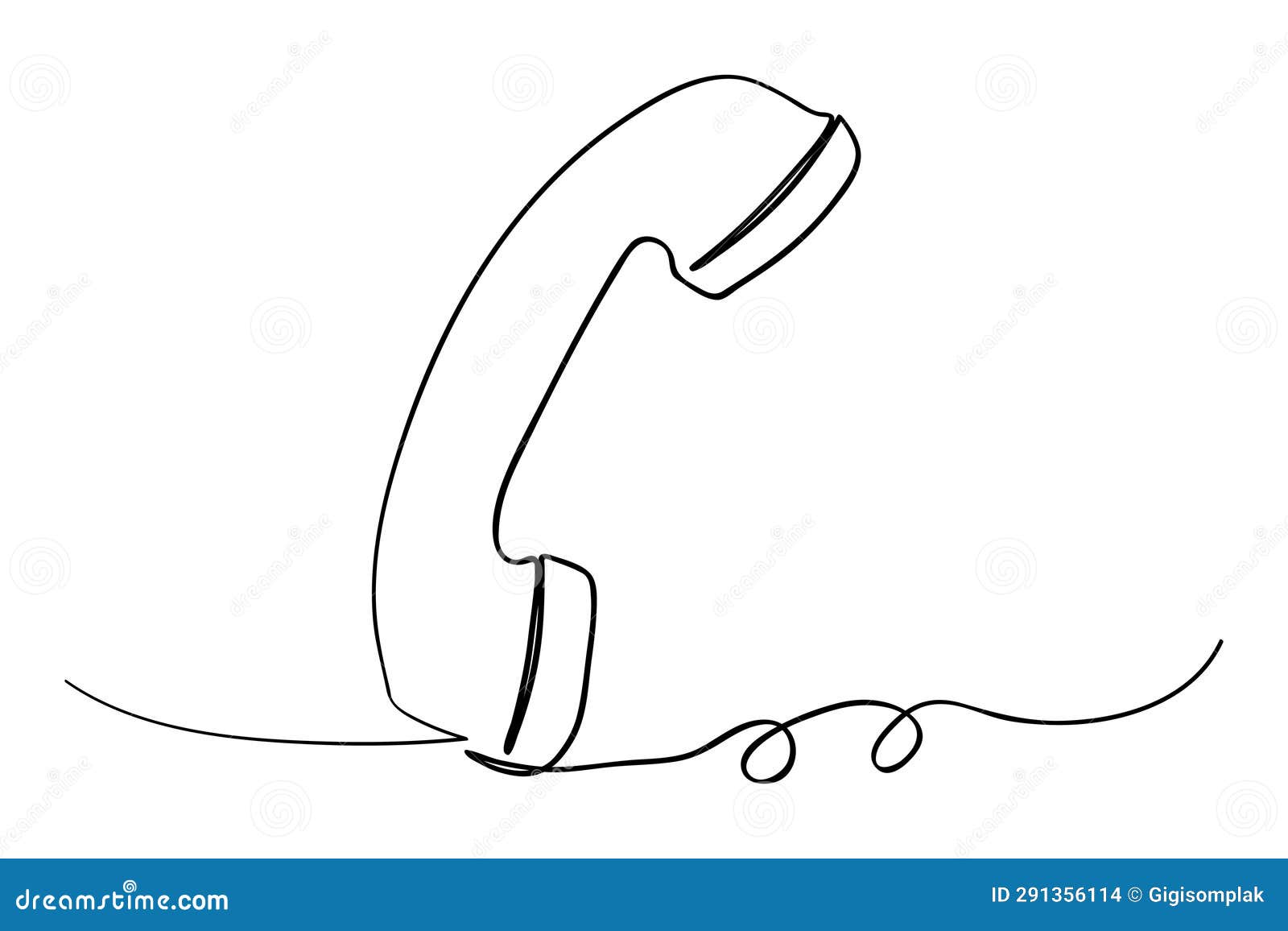 Cable Telephone, Line Art Continuous, Simple Vector Sketch Doodle Stock ...