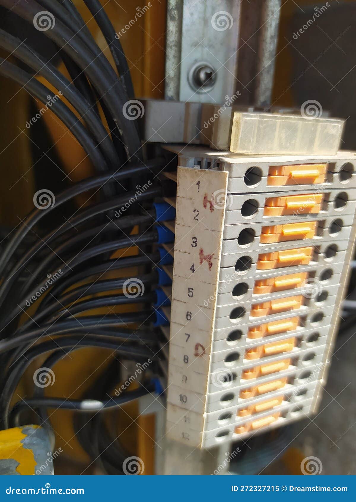 Cable Termination Inside the Panel Stock Image - Image of termination ...