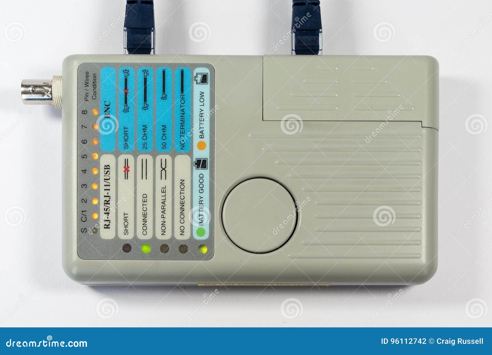 Cable tester stock photo. Image of computer, office, white - 96112742