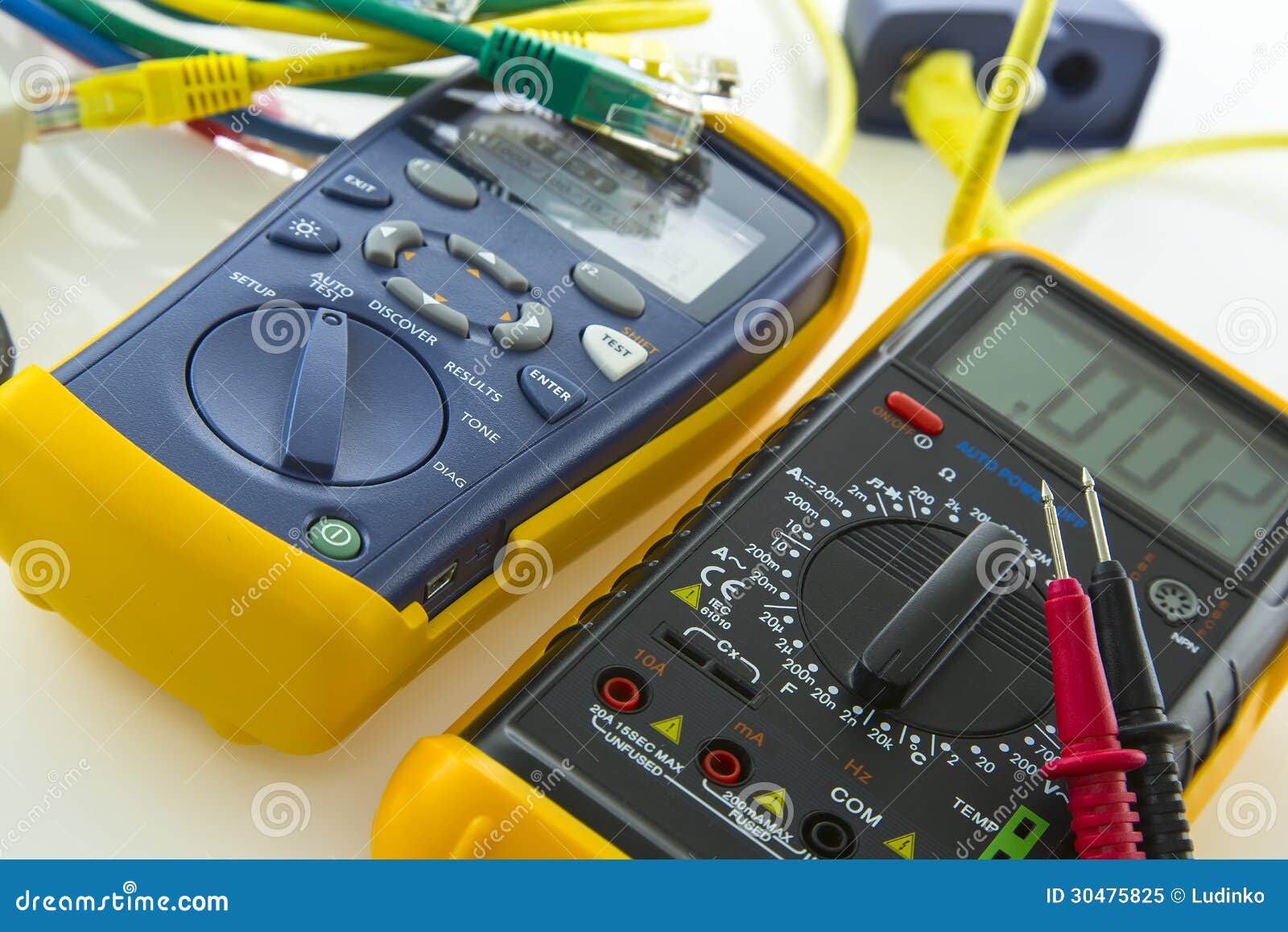 Cable Tester and Multimeter Stock Image - Image of cable, tester: 30475825
