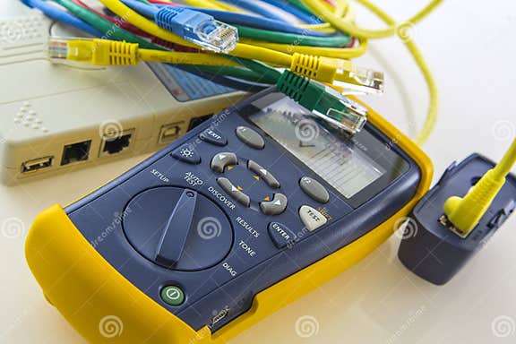 Cable Tester Troubleshoots and Qualifies Cabling Speed Stock Photo ...