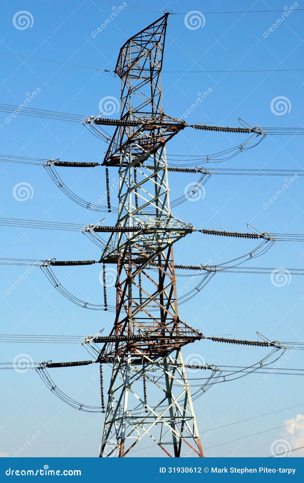 Cable Tower stock photo. Image of tention, wire, interlocking - 31930612