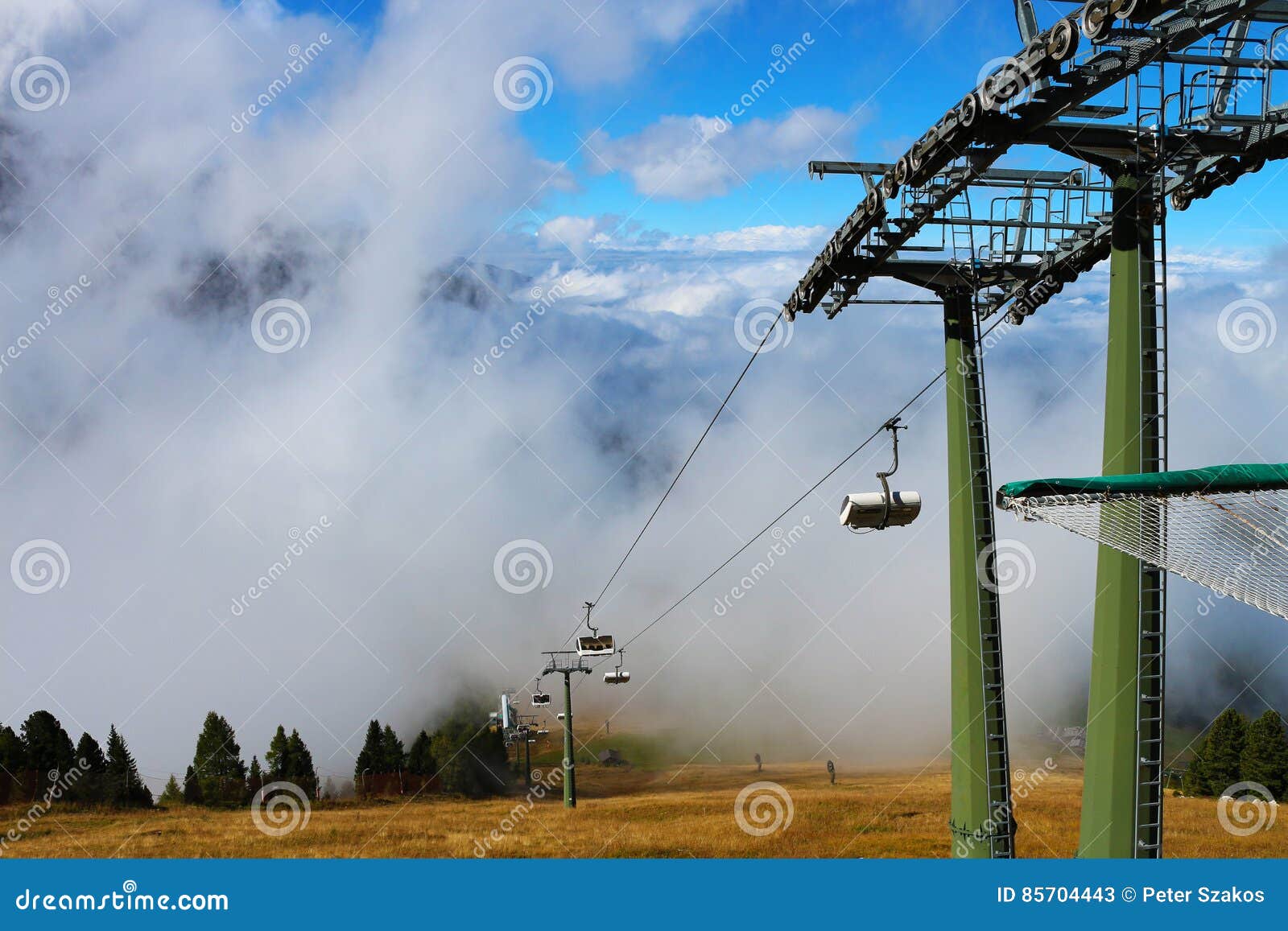 Cable Track from the Upper Side Stock Image - Image of field, cable ...