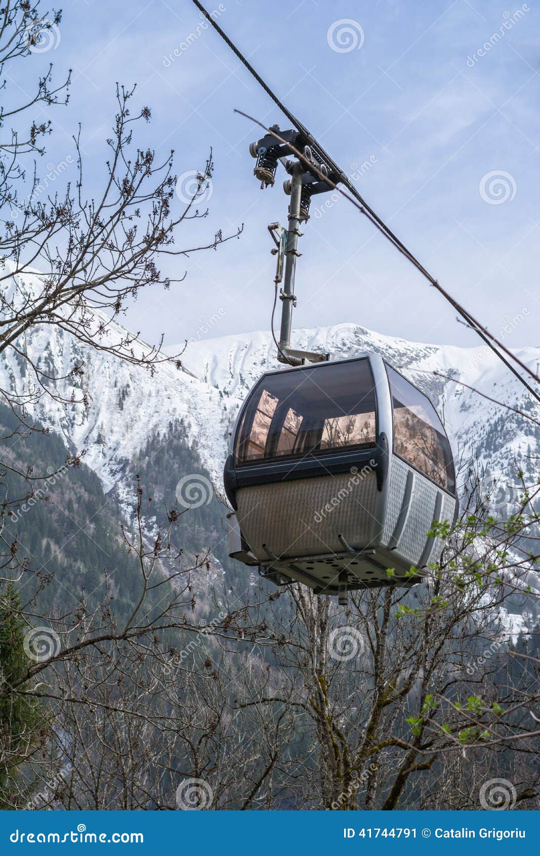 Cable Transportation on the Mountain Stock Image - Image of glacier ...