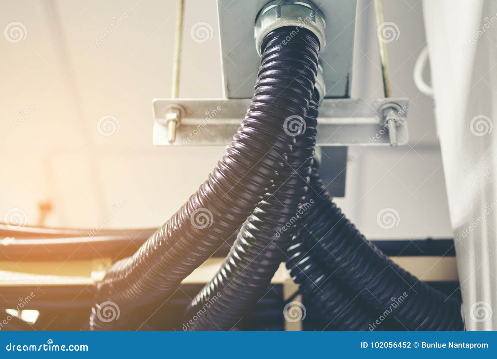 Cable Tray with Electrical Wiring Arranged on Ceiling ,Cable Tray Epoxy ...