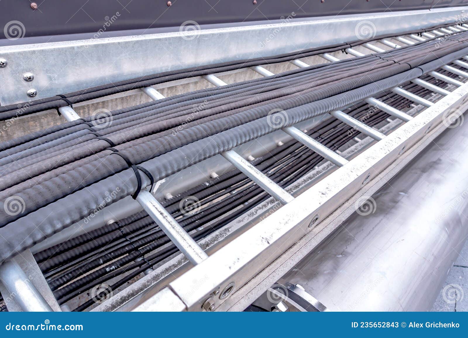 Cable Tray with Electrical Wiring Arrangement Stock Image - Image of ...